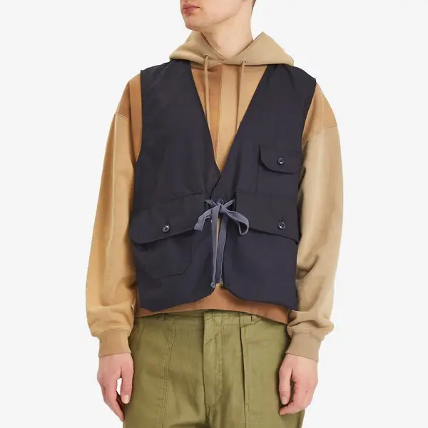 Engineered Garments Fowl Vest - Dark Navy Tropical Wool | Editorialist
